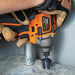 Klein Tools QRSTSPRO Premium 3-Piece Electrician's Step Bit Set with Cutting Oil, Modular Case, Impact Rated Quick Release, Double Spiral Flutes