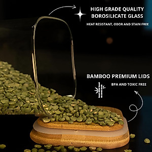 LUNI SALES - Glass Jar with Lid - Airtight Food Storage Containers - Glass Canisters - Kitchen Storage Containers - Glass Food Storage Containers with Lids - Food Storage Jars - Set of 4