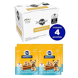 Pedigree DENTASTIX Toy/Small Dog Dental Treats Original Flavor Dental Bones, 56 oz. Multipack (232 Treats)