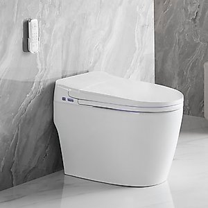 WinZo Luxury Smart Toilet with Bidet Built In, Intelligent Toilet with Heated Seat, Elongated One Piece Toilet with Auto Flush, Instant Warm Water & Dryer, Night Light, White