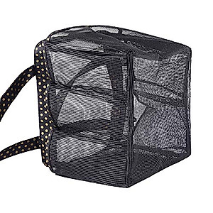 Haundry Mesh Shower Caddy Basket, Large College Dorm Bathroom Caddy Organizer with Key Hook and Oxford Handles, 8 Pockets, Hanging Portable Tote Bag for Camp Gym