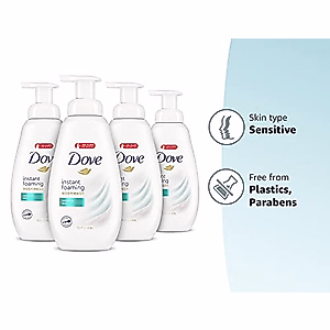 Dove Instant Foaming Body Wash for Softer and Smoother Skin Sensitive Skin Effectively Washes Away Bacteria While Nourishing Your Skin 13.5 oz Pack of 4