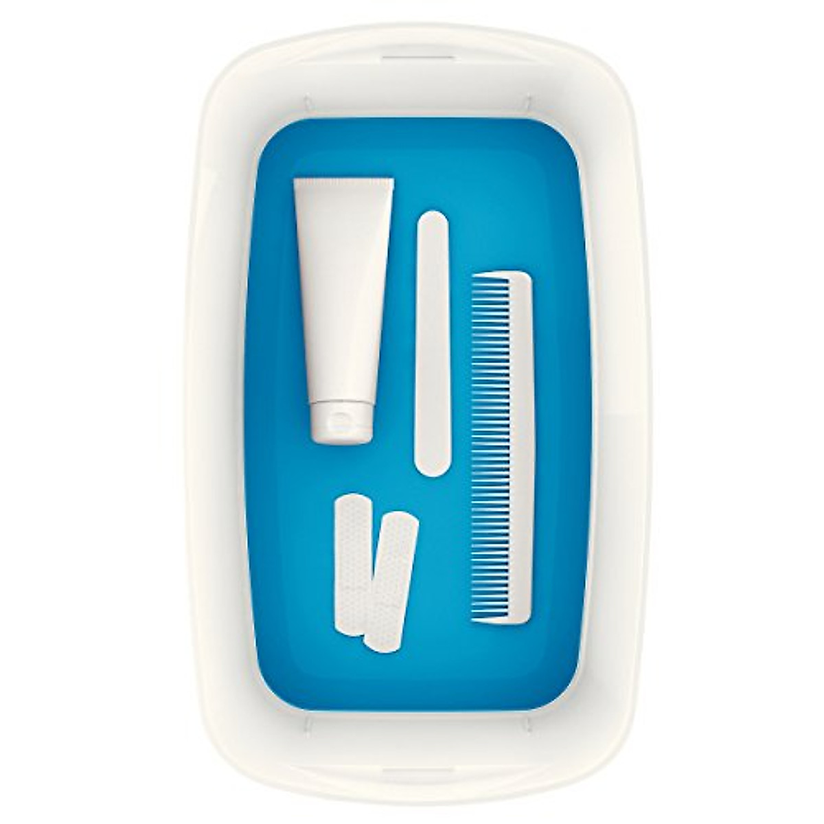 Leitz A5 MyBox Small with Lid, Storage Box for Home and Office, 5 L, High Gloss, Plastic, White/Blue Metallic;MyBox