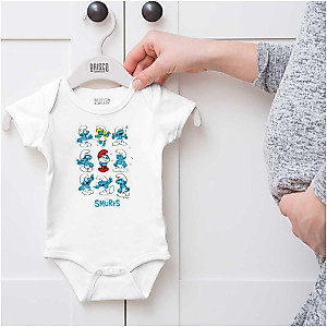 Smurfs Squad Papa Smurfette Cartoon Baby Romper Boys or Girls