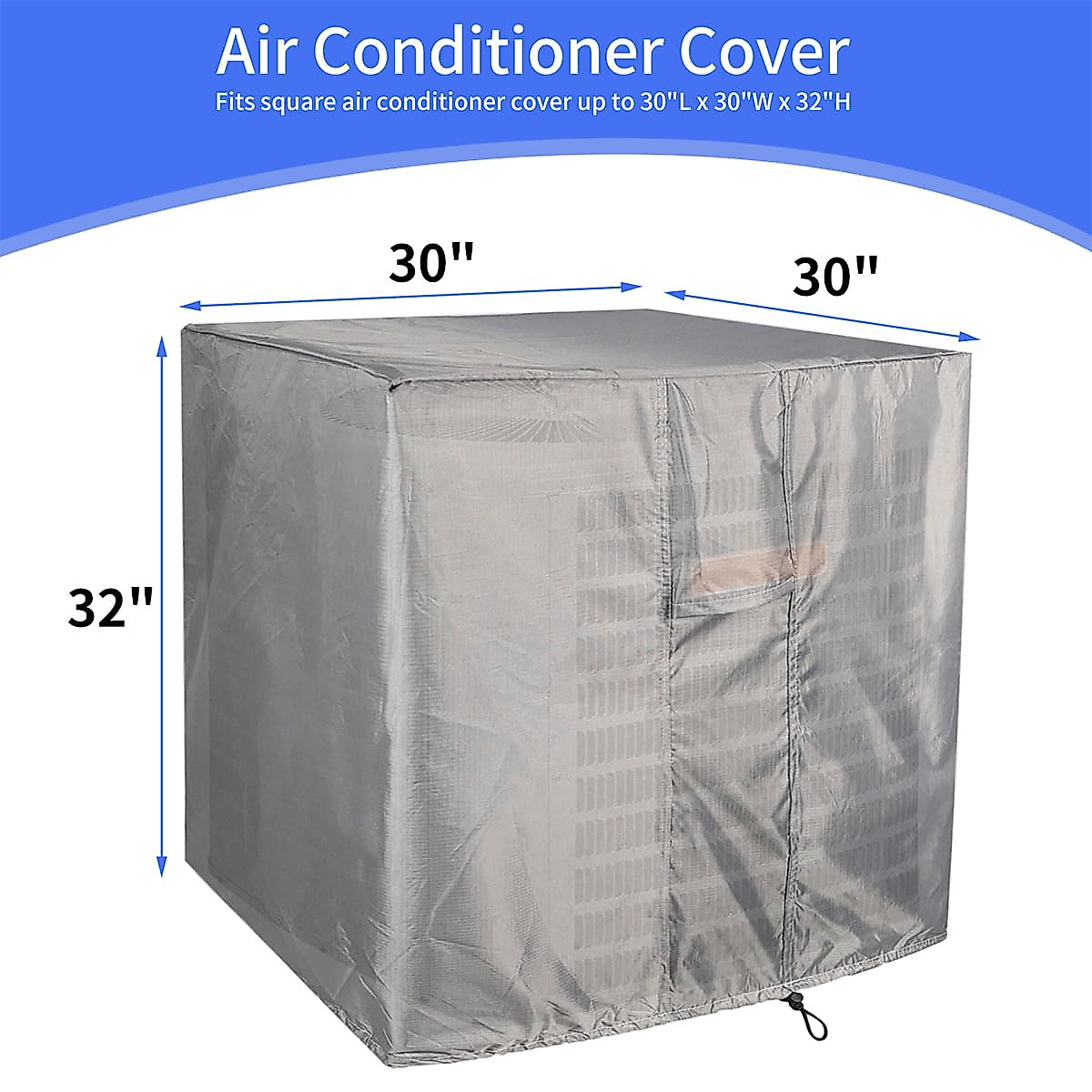 Homydom Air Conditioner Covers for Outside Units Fits up to 30"x30"x32" Full Winter AC Unit Covers Outdoor Protection