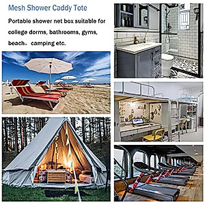 CHuikp Portable Shower Caddy ，3 Pcs Portable Shower Mesh Caddy Bag Dry Hanging Portable Shower Tote Bag ，Shower Caddy Suitable For Travel Swimming Sports Gym Camp Shopping College Dorms.