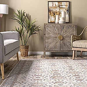 nuLOOM Gemma Machine Washable Transitional Floral Area Rug 4' x 6'