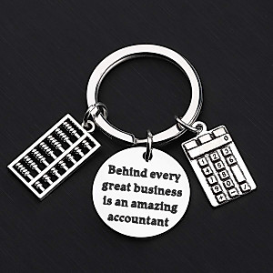 FUTOP Accountant Gifts Behind Every Great Business Is an Amazing Accountant Keychain Accountant Graduation Gift CPA Keychain(accountant keychain)