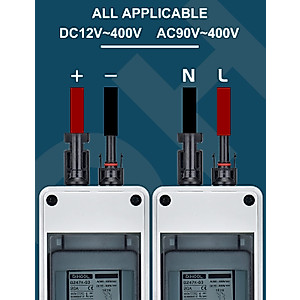 DIHOOL 20 Amp dc Circuit Breaker with Electrical pv Disconnect Box for Solar Panels, Solar Disconnect Switch Outdoor