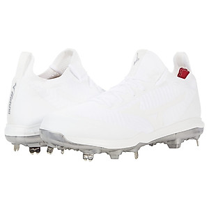 Mizuno womens Mizuno Dominant Knit Women's Metal Softball Cleat, White, 8 US