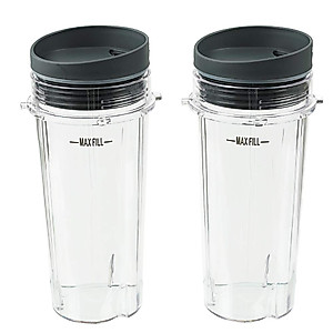 Blender Cups for Ninja Blender, 16OZ Cup with Sip Lids Compatible with Nutri Ninja Auto IQ Series Blenders