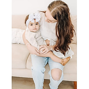 Prohouse Baby Headbands with Big Waffle Bows Nylon Hairbands Handmade Hair Accessories for Baby Girls Newborn Infant Toddlers Kids, Pack of 12