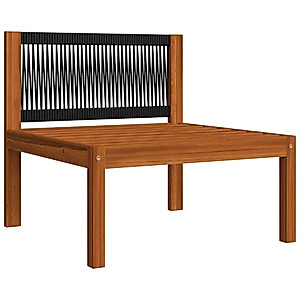 vidaXL 3-Seater Garden Lounge Set with Cushions, Solid Acacia Wood, Rustic, Outdoor Patio Sofa, Easy Assembly, Weather-Resistant Finish, Comfortable Seating