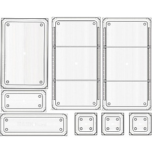 8 PCS Clear In Drawer Organizer Set,5 Sizes With Adjustable Compartments Drawer Organizer Tray,Plastic Shallow Makeup Drawer Organizer Trays for Bathroom,Vanity,Desk Storage Containers for Drawers