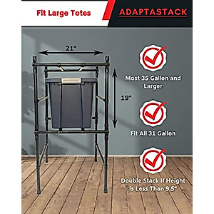ADAPTASTACK CORE - Tote Storage Shelving System That Adapts to Any Space - Adjustable Garage Shelving Rack Solution - Heavy Duty Steel Shelf Design Holds 250 lbs. per Tote - Easily Organize Large Bins