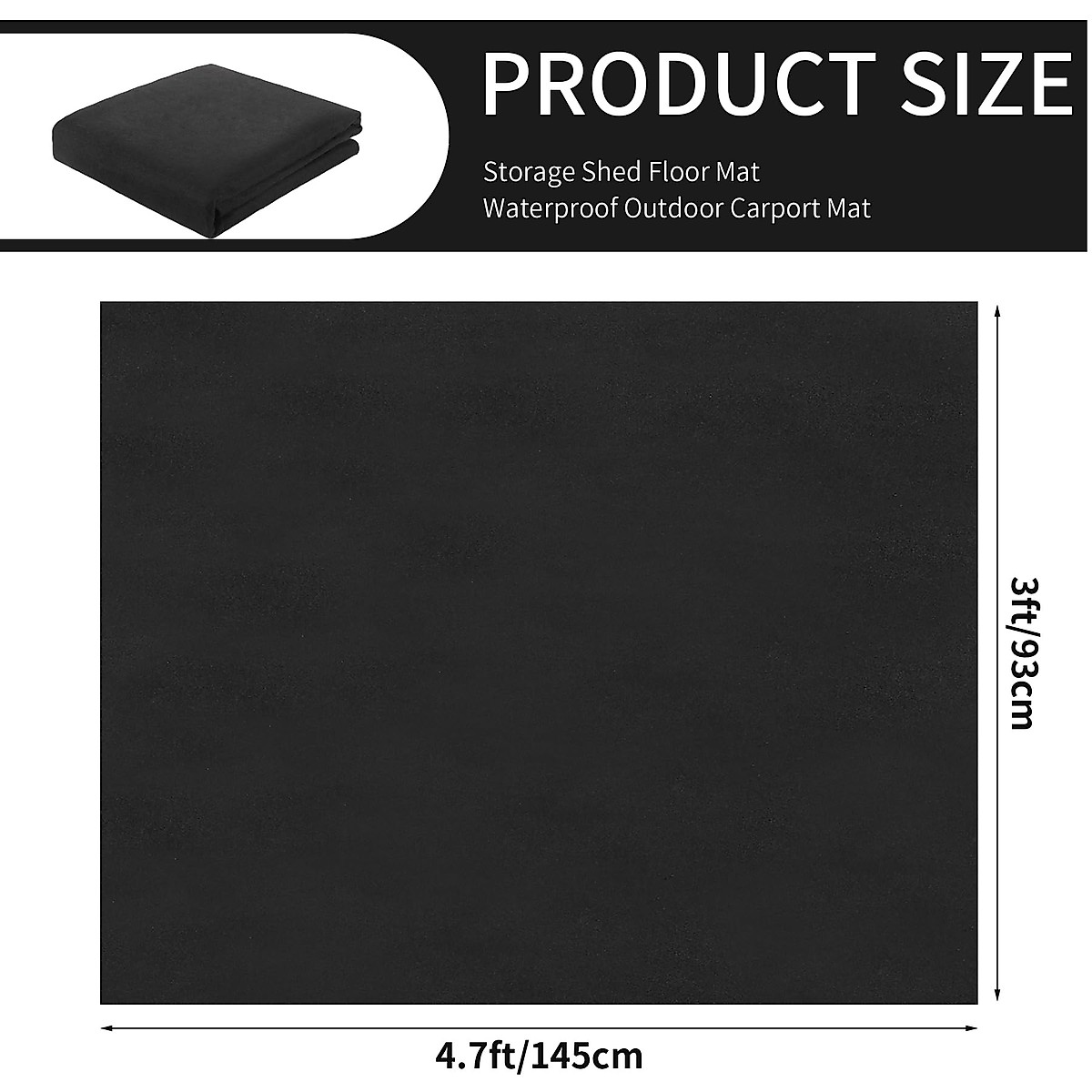 4.7×3FT Storage Shed Floor Mat, Waterproof Outdoor Carport Mat, Anti-Slip Shed Flooring Washable, Multi-Purpose Shed Floor Mat for Garten Patio Furniture Car