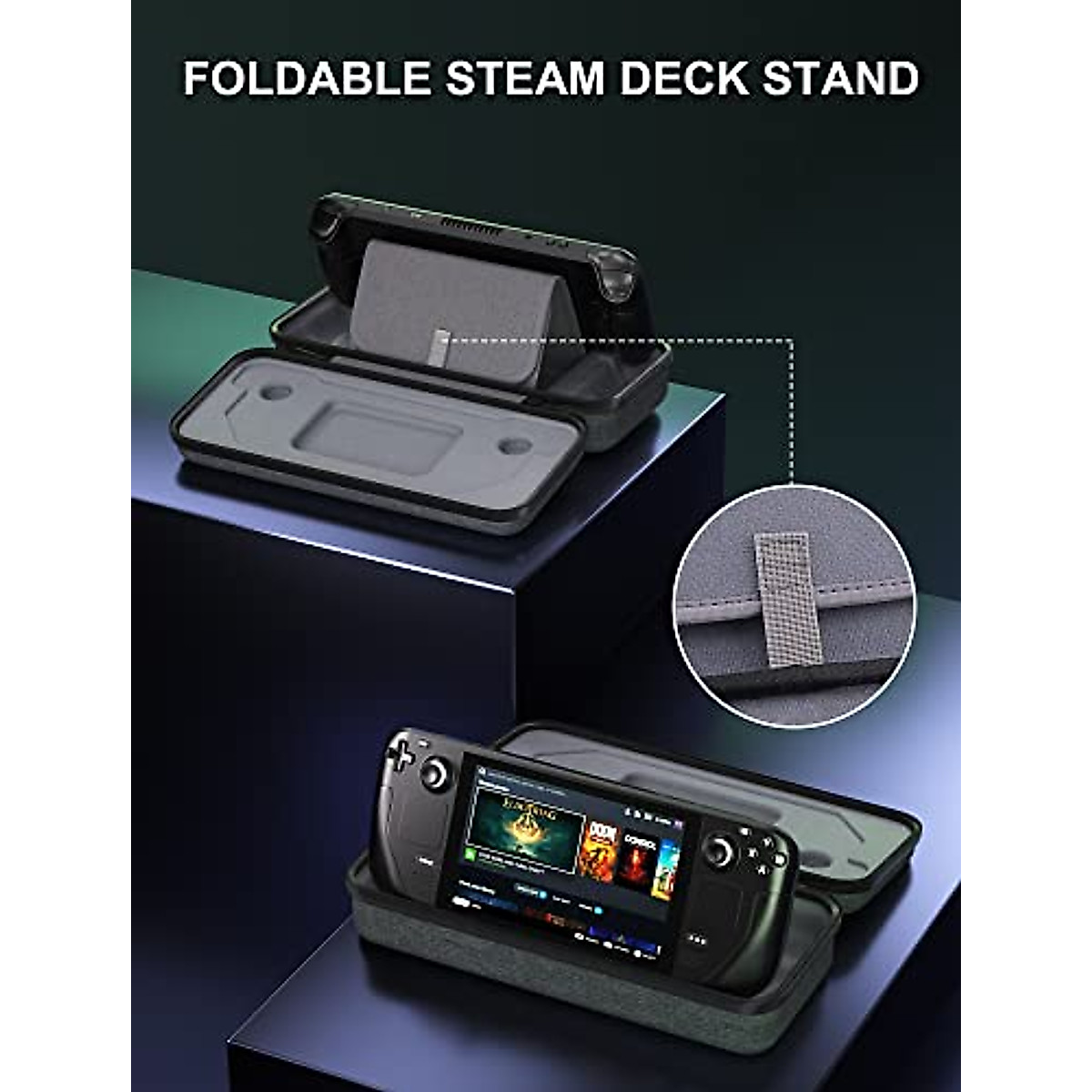 Feirsh Carrying Case for Steam Deck, Portable Steam Deck Carry Case Built-in Extra AC Adapter Charger Storage Space, Portable Travel Carrying Case Shell Pouch for Steam Deck Console & Accessories