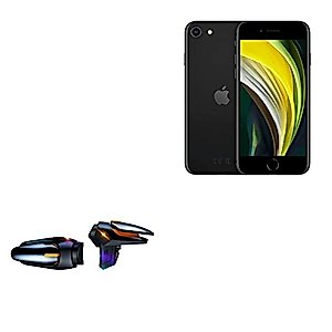 BoxWave Gaming Gear Compatible With Apple iPhone SE (2020) - Touchscreen QuickTrigger Auto, Trigger Buttons Autofire Gaming Mobile FPS - Jet Black