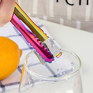 Meisha Stainless Steel Ice Bucket with Scoop and Tong- Insulated Rainbow Ice Bucket for Home Bar, Chilling Beer Champagne and Wine