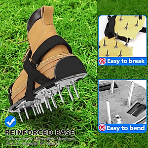 MOFEEZ Lawn Aerator Shoes for Grass - Pre-Assembled Grass Aerator Shoes for Lawn - Soil Yard Aerator Tool for Aerating Patio Garden, Black