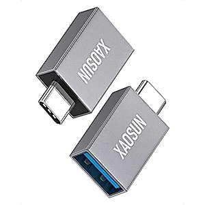 XAOSUN [10Gbps] USB C to USB Adapter (2 Pack), 3.1 USB C to USB A Adapter, Support Superfast Data Sync(OTG) & Fast Charging, Fit for MacBook Pro, MacBook Air, iPad Pro, Galaxy, Moto, Nintendo Switch
