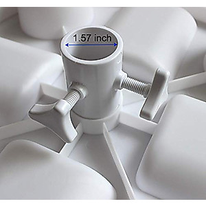 AMMSUN 17" Beach Umbrella Table Tray with 4 Cup Holders, 4 Snack Compartments for Beach, Patio, Garden, Swimming Pool 17 Inch, White