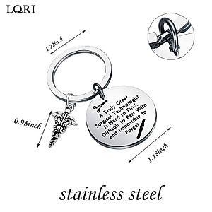 LQRI Surgical Technologist Gift Surgical Tech Keychain Gift A True Great Surgical Technologist is Hard to Find Keychain Medical Jewelry Surgical Nurse Doctor Gift(sliver)