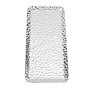 Hammered Rectangular Tray, Hammered Tray Odorless Exquisite Decoration for Bathroom(Silver)