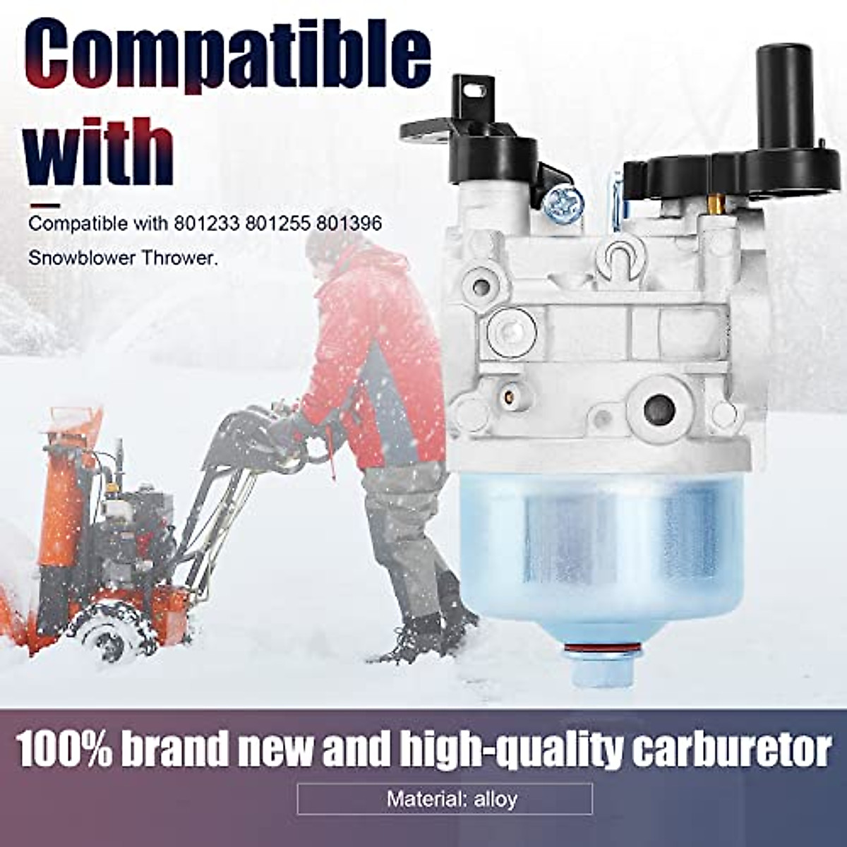 QAZAKY Carburetor for 801396 801233 801255 38518 38584 38538 084133 084233 084332 084333 Toro 38581 38582 38583 38584 38600 38601 38602 38603 38610 38611 CCR2400 CCR3000 CCR3600 CCR3650 CCR3650 GTS210