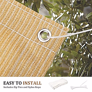 Javneo Sun Shade Cloth with 90% UV Protection for Garden, Patio, Deck, and Pergola, Outdoor Sunblock Shade Cloth with Reinforced Grommets, Wheat 8 * 20