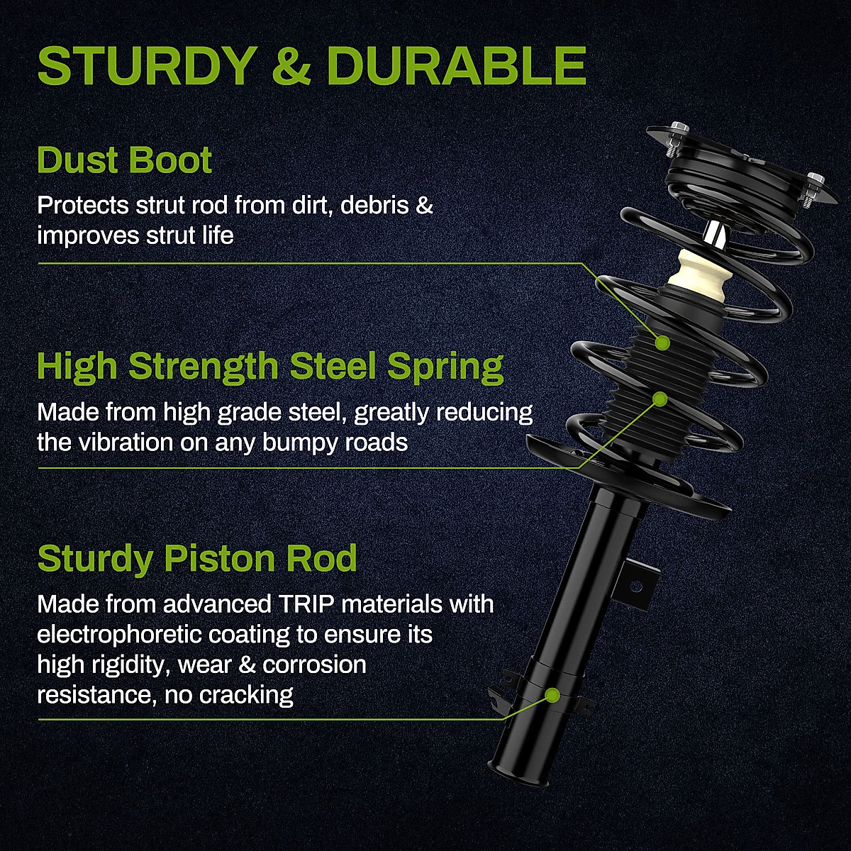 AUTOSAVER88 Front Complete Struts & Rear Shock Absorbers Compatible with 2007-2012 Exc. Hybrid 2013 Altima S 2.5L Coupe