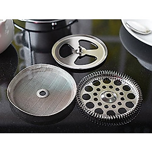 2.6" French Coffee Press Replacement Filter Screen - 4 Pcs Universal 3-Cup (350ml) 304 Stainless Steel Mesh for Bodum French Press Coffee Makers