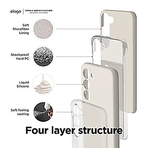elago Compatible with Samsung Galaxy S23 Plus Case, Liquid Silicone Case, Full Body Protective Cover, Shockproof, Slim Phone Case, Anti-Scratch Soft Microfiber Lining, 6.6 inch (Stone)