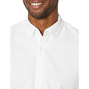 Amazon Essentials Men's Slim-Fit Long-Sleeve Oxford Shirt, White, XX-Large