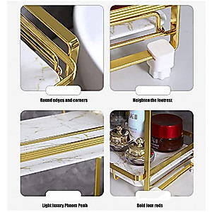 2/3 Tier Bathroom Counter Organizer Under Sink Bathroom Organizer Countertop Storage Rack Cosmetic Organizer Holder for Bathroom Kitchen White,3 Tiers
