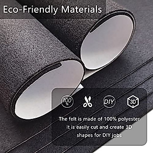 Jtnohx Self Adhesive Felt Sheets, 12 Pieces Black Sticky Felt, 8"x12" Soft Felt Sheets with Adhesive Backing for Sewing DIY Crafts (Black)