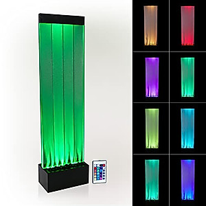 Alpine Corporation MLT134BK Alpine 72" H Indoor Bubble Wall Color-Changing LED Lights and Remote, Black Fountains