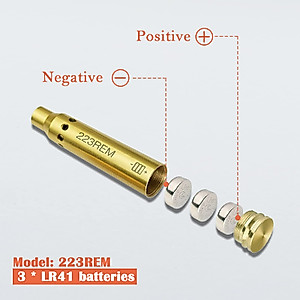 Bayattoo Bore Sight 223REM and 9mm Laser Sight Red Dot Boresighter with 9pcs Batteries (5.56MM+9MM)