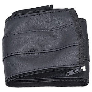 Fdit PU Baby Stroller Handle Cover Armrest Protector for Baby Carriage, Removable Zipper Protector Sleeve for Baby Stroller (Black)