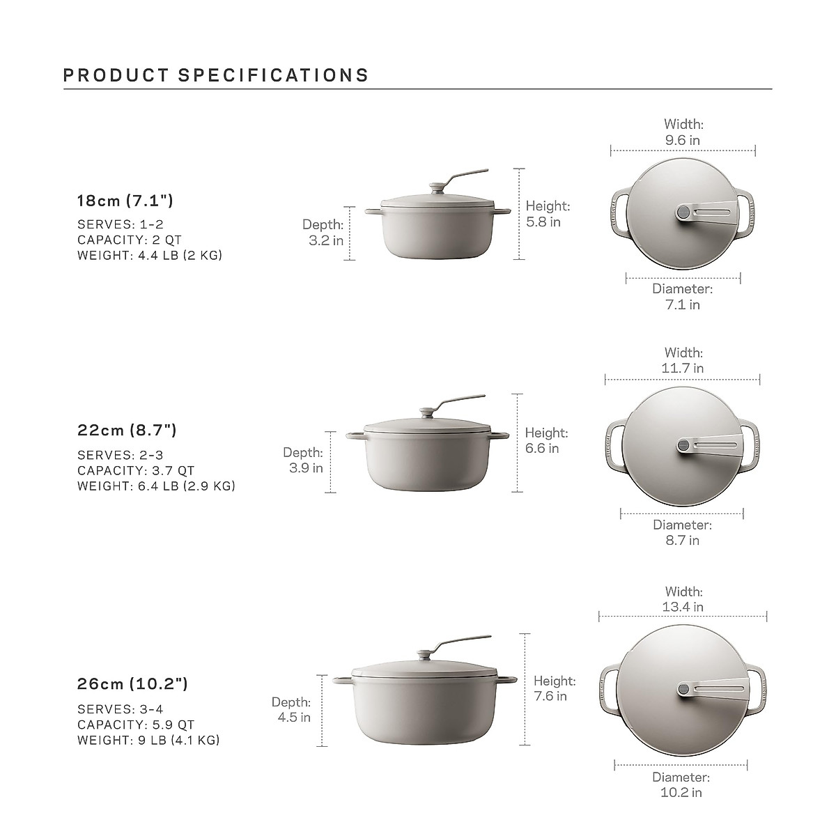 Vermicular Oven Pot 2.0 with Standing Handle | Lightweight Enameled Cast Iron Pot with Precision Seal | Dutch Oven | Non-Toxic | Induction-compatible | Made in Japan (Matte Black, 26cm (5.9 Qt))