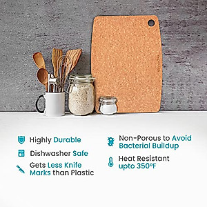 Wood Cutting Boards for Kitchen - Composite Wooden Fiber Cutting Board, Dishwasher Safe Chopping Board - Thin and Lightweight Meat Cutting Board - Large Cutting Board 14.5 x 11 in (Natural)