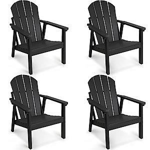 NAVINE Adirondack Chair Set of 4, HDPE All Weather Adirondack Chairs, Fire Pit Chairs, Patio Chairs, Lawn Chairs. Perfect for Porch, Patio, Poolside, Deck.