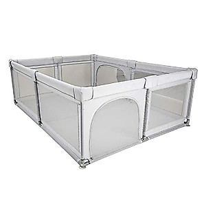 Baby Playpen,Kids Large Playard,Indoor & Outdoor Kids Activity Center,Playpen for Babies,Infant Safety Gates,Sturdy Play Yard for Toddler,Children's Fences Packable & Portable 81x61 (Grey)