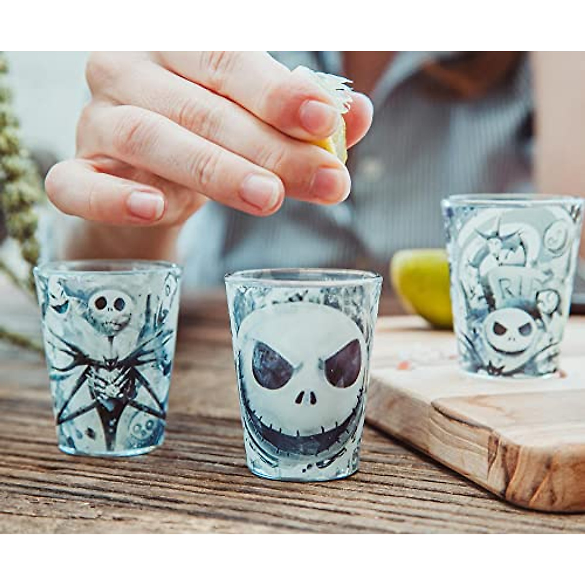 Disney Nightmare Before Christmas Inkblots 2-Ounce Mini Shot Glasses | Set Of 4