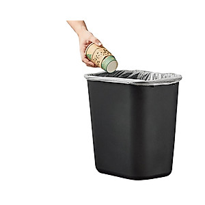 WEBSTORE SUPPLY 28 Qt. Trash Can, Kitchen Wastebasket 7 Gallon Garbage Can (10 Pack) Black