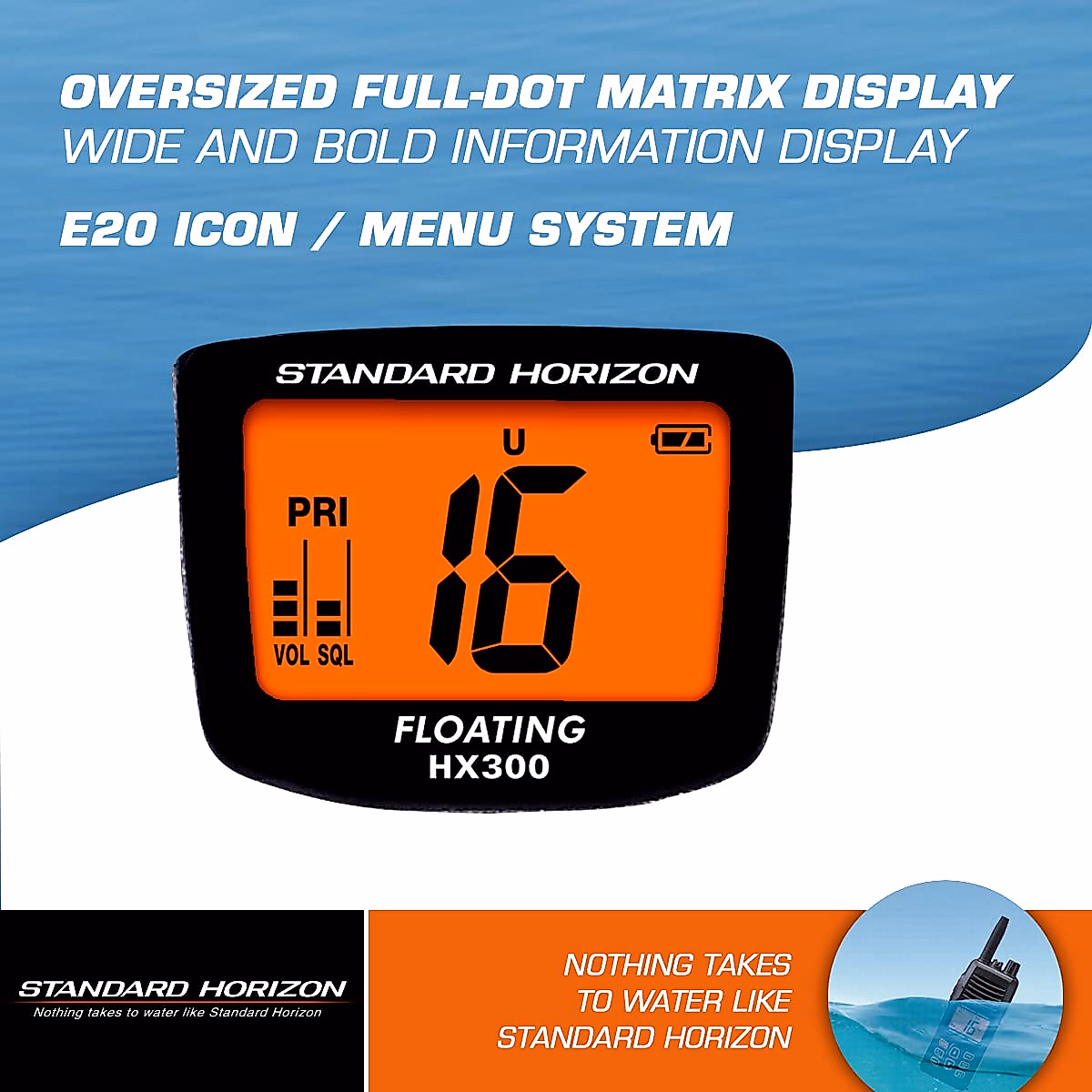Standard Horizon HX300 Standard HX300 Handheld VHF Marine Radio