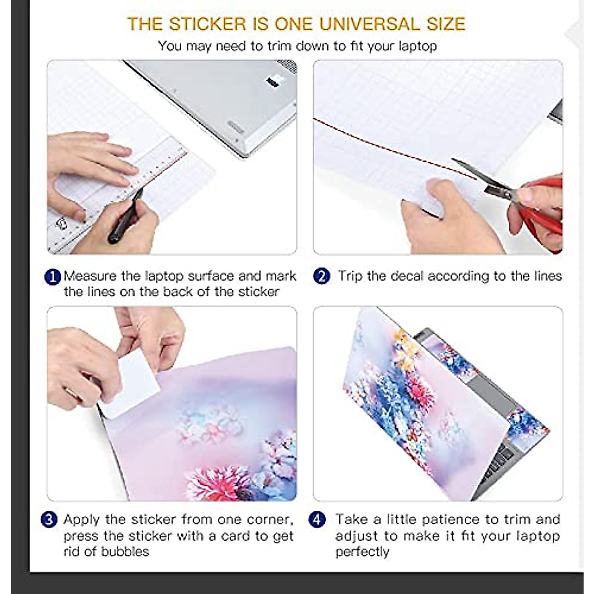 15.6" Laptop Decal Skin Vinyl Sticker Cover Compatible with Dell Inspiron 3000/Acer Nitro 5 Gaming Laptop/Razer Blade 15 Base/HP Premium 15.6 Laptop Skin Stckers(Blue Purple Marble)