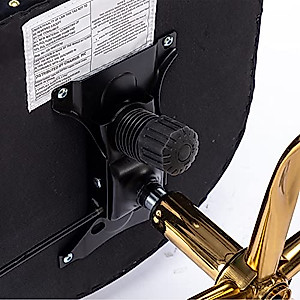 Guyou Black and Gold Vanity Chair Upholstered Velvet Home Office Desk Chair Swivel Desk Chair with Tufted Buttons for Bedroom (Black)