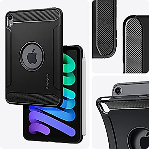 Spigen Rugged Armor Designed for iPad Mini 6 Case/iPad Mini 6th Generation Case 8.3 Inch Cover (2021) - Matte Black