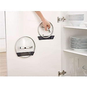 Komost Pan Lid Holder, Pot Lid Organizer for Cabinet Door, Pan Pot Cover Holder for Kitchen, Set of 4